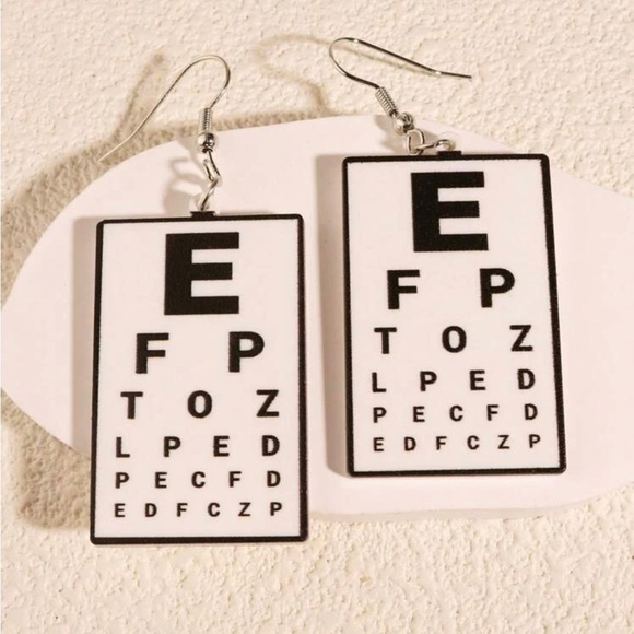 Jewelry | 1 Pair Eye Chart Drop Earrings | Poshmark